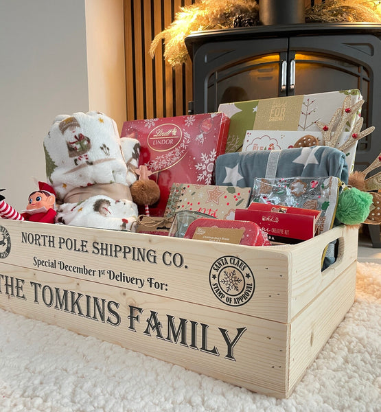 Personalised December 1st Box Large Family Christmas Crate, December G ...